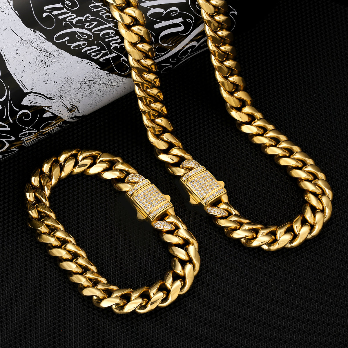 AYOUYA 12mm Diamond Clasp Miami Cuban Link Chain – krkc&co