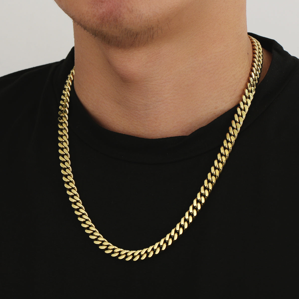 8mm 14K Gold/White Gold Flat Cuban Curb Chain – krkc&co