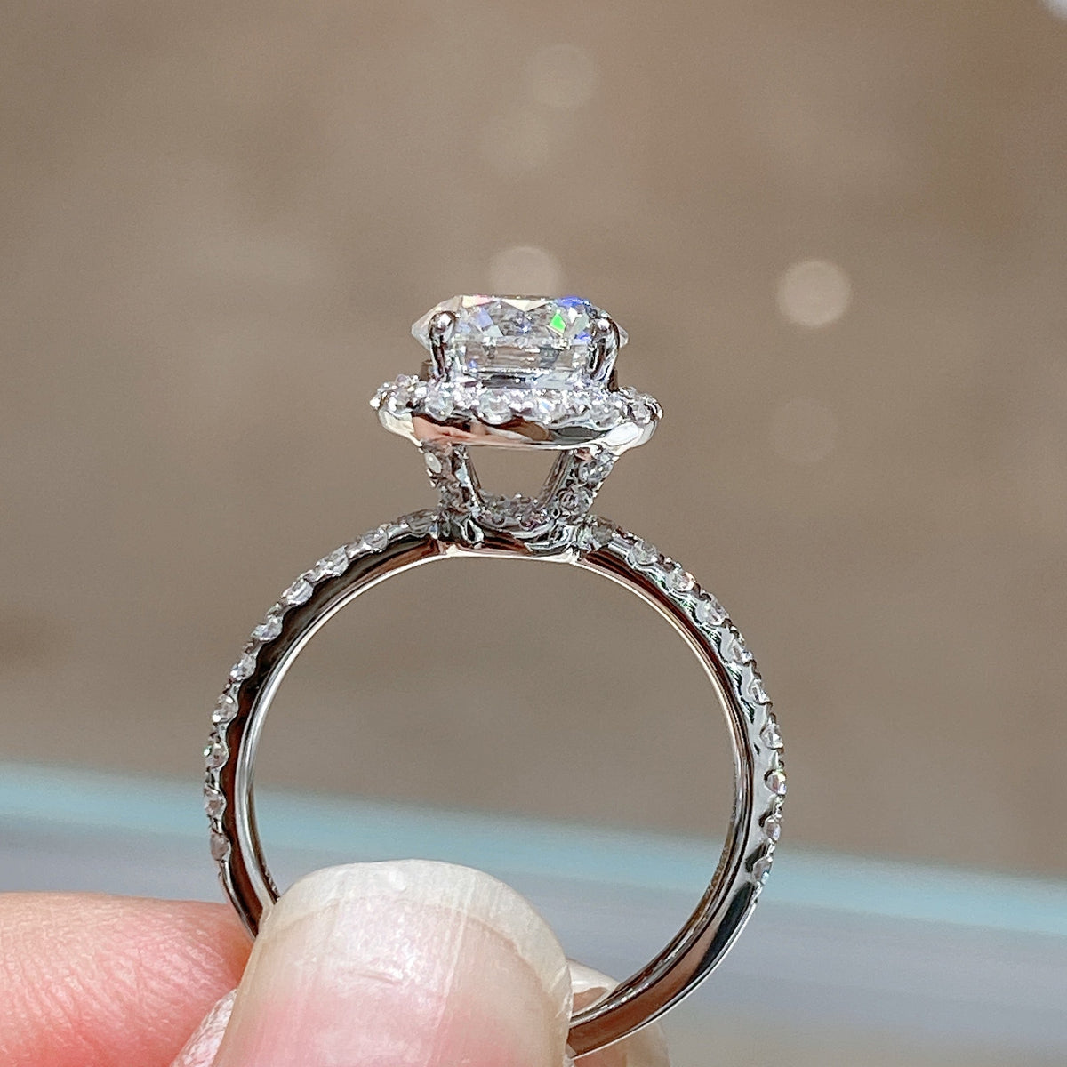 1.0ct Lab Grown Diamond Halo Engagement Ring 0005 KRKC – krkc&co