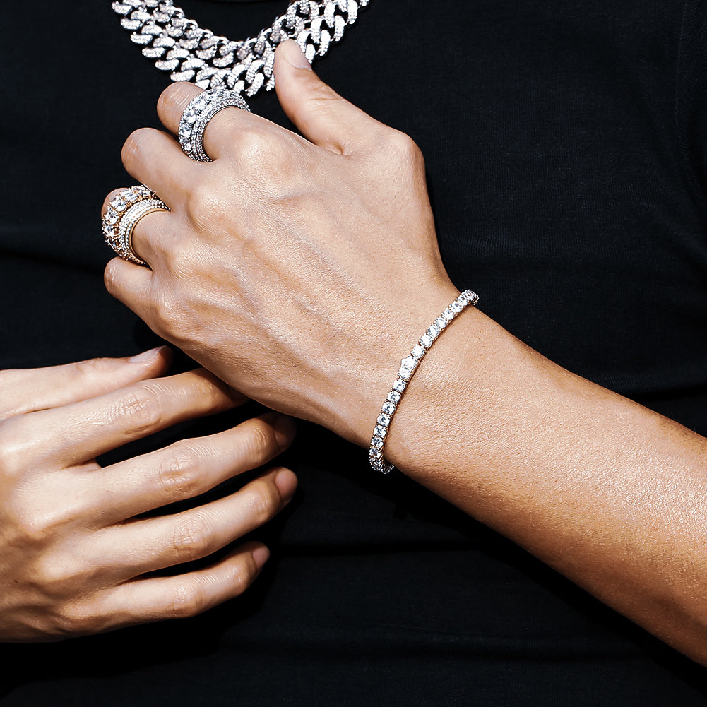 4mm CZ Diamond Tennis Chain and Bracelet Set in 14K Gold for Men-KRKC&CO – krkc&co