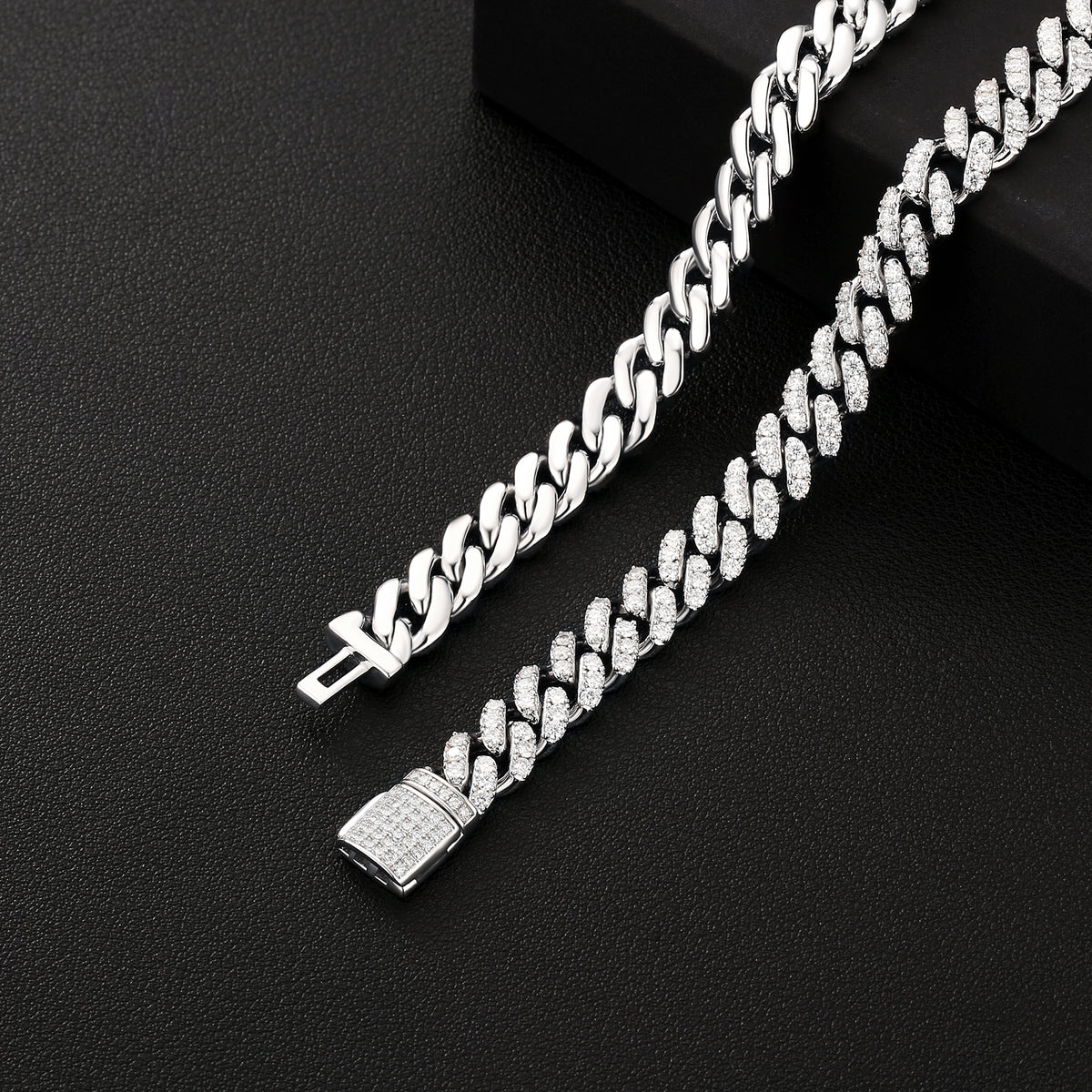 8mm Moissanite Cuban Link Chain Necklace S925 Silver KRKC – krkc&co