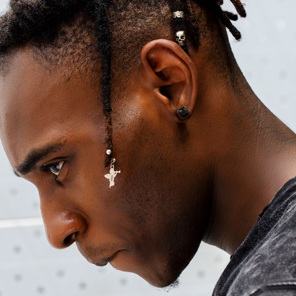 925 Sterling Silver Black Diamond Stud Earrings for Men - KRKC – krkc&co