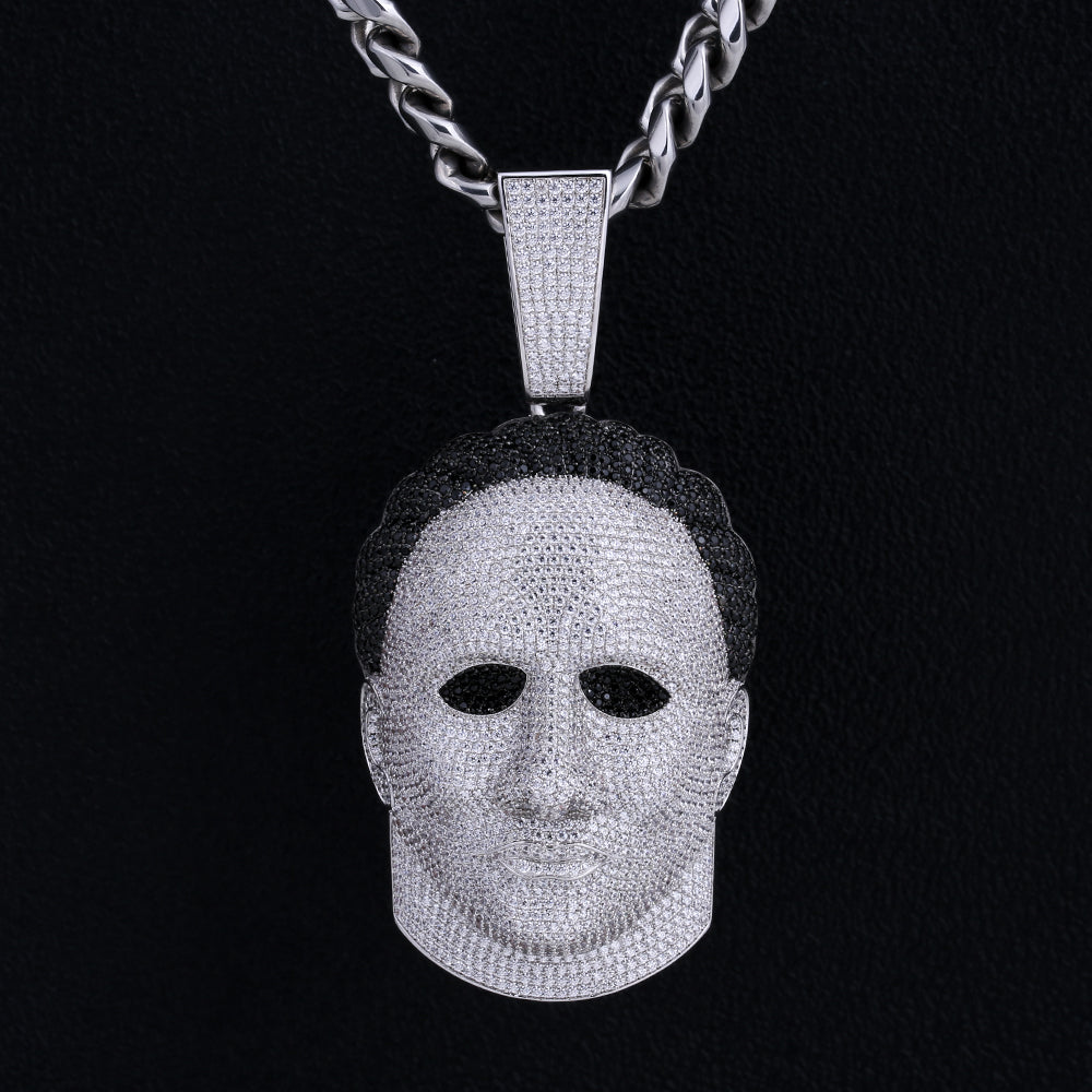 White Gold Iced Out Michael Myers Pendant - KRKC&CO – krkc&co
