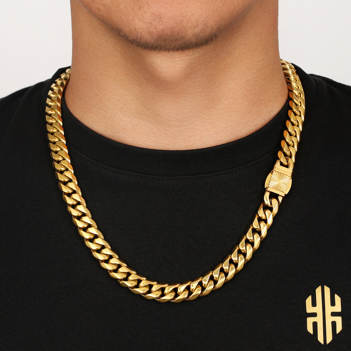 12mm Miami Cuban Link Chain 6-Side with Embossed Clasp – krkc&co