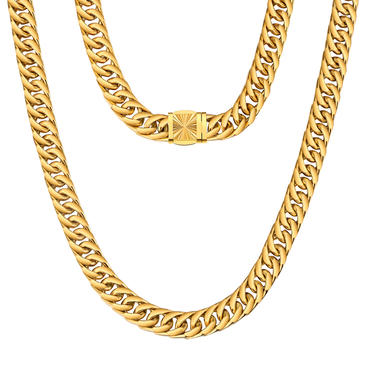 12mm Miami Cuban Link Chain 4-Side with Embossed Clasp – krkc&co