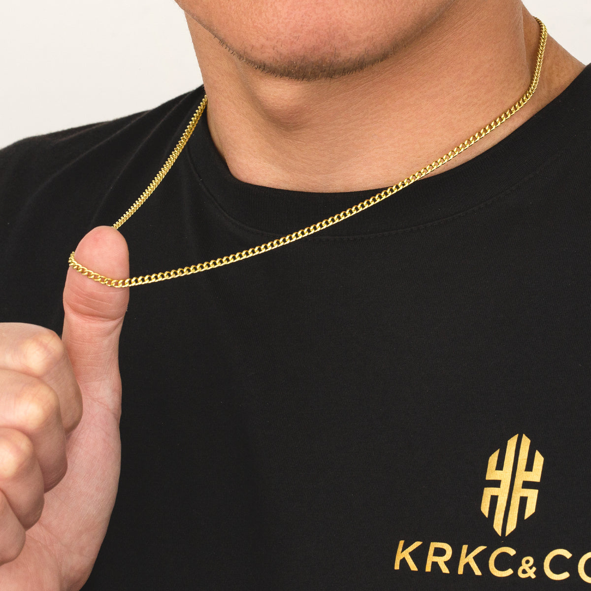 10mm 18K Gold/White Gold Curb Cuban Chain Kihei Chain – krkc&co