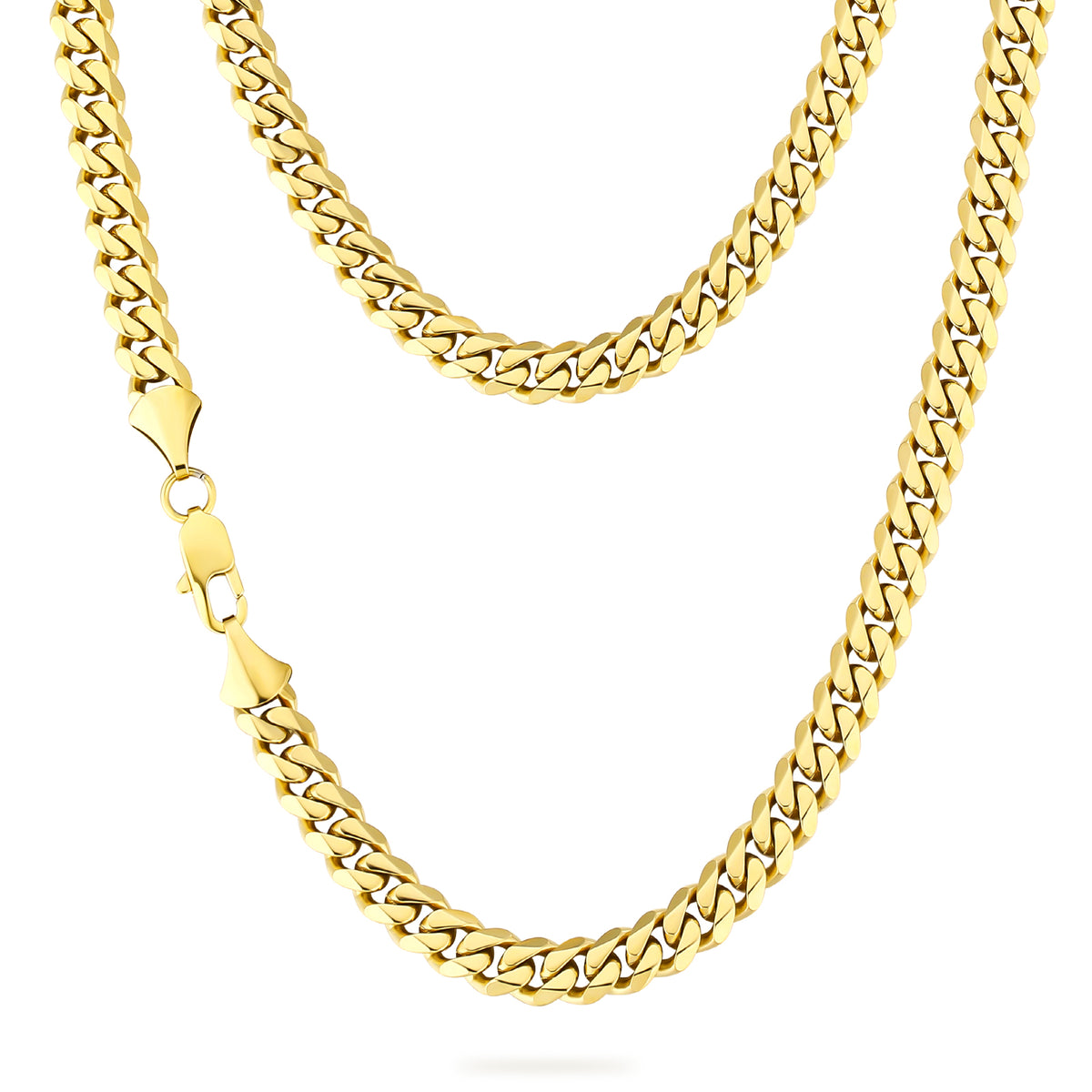 10mm 18K Gold/White Gold Curb Cuban Chain Kihei Chain – krkc&co